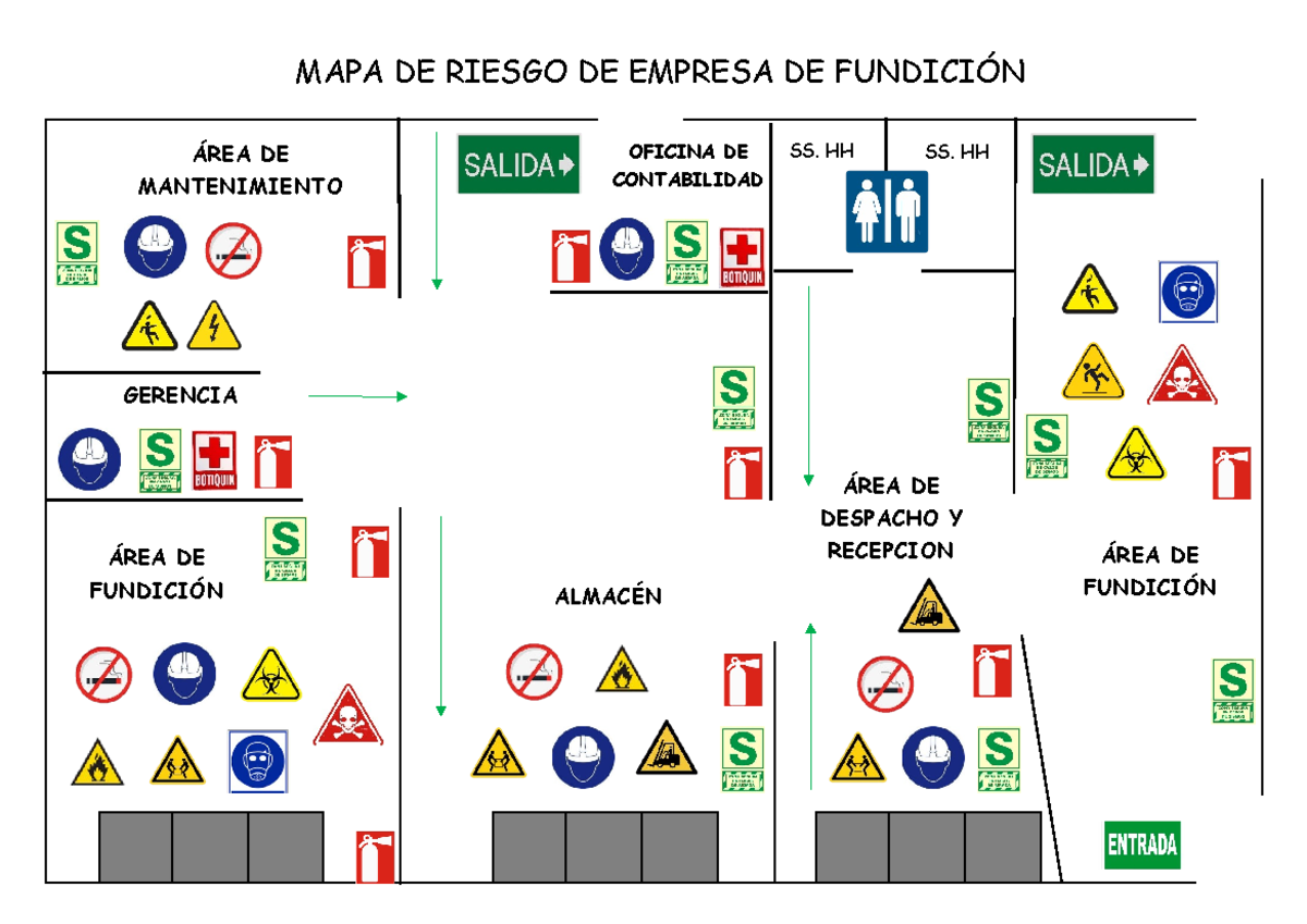 MAPA DE Riesgos - seguridad industrial - MAPA DE RIESGO DE EMPRESA DE FUNDICIÓN ALMACÉN ÁREA DE ...