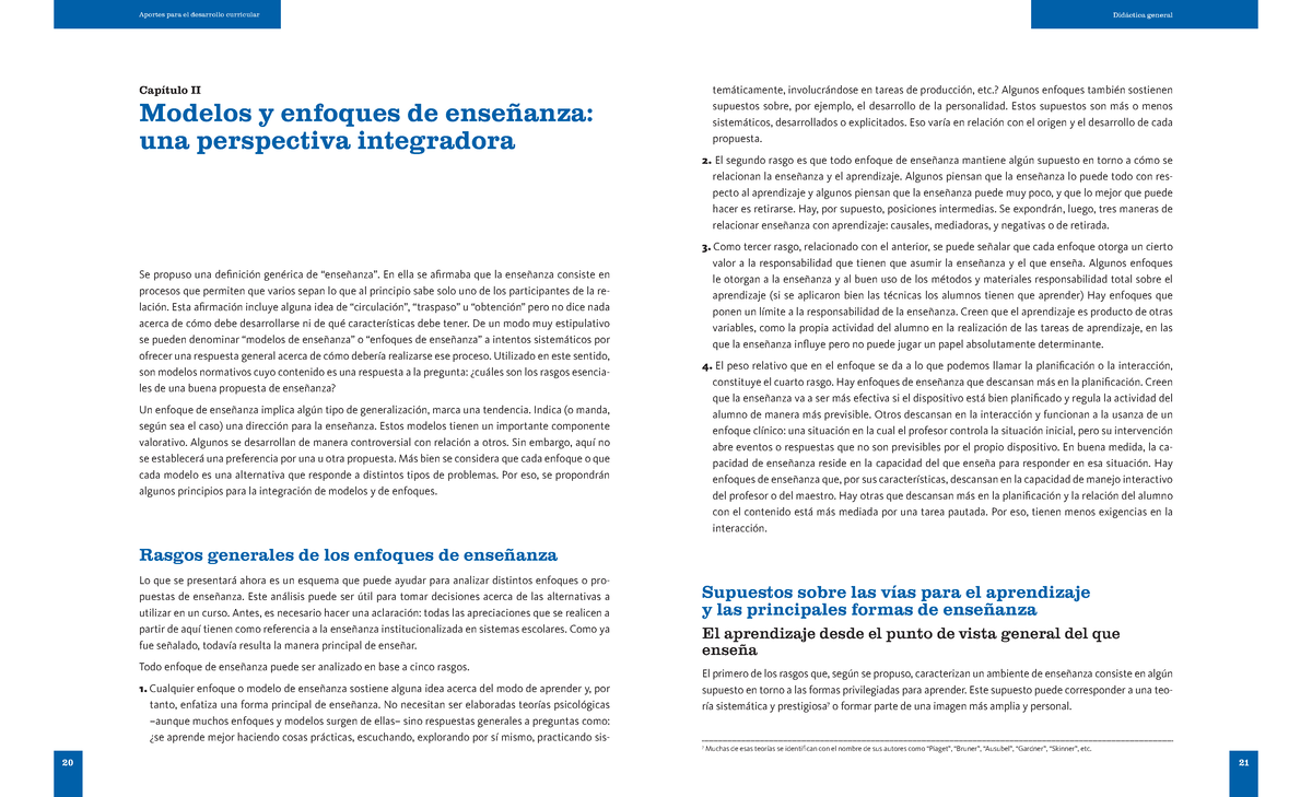Feldman, D. (2010 ). Didáctica general. Cap 2. Modelos y enfoques de enseñanza- una perspectiva ...