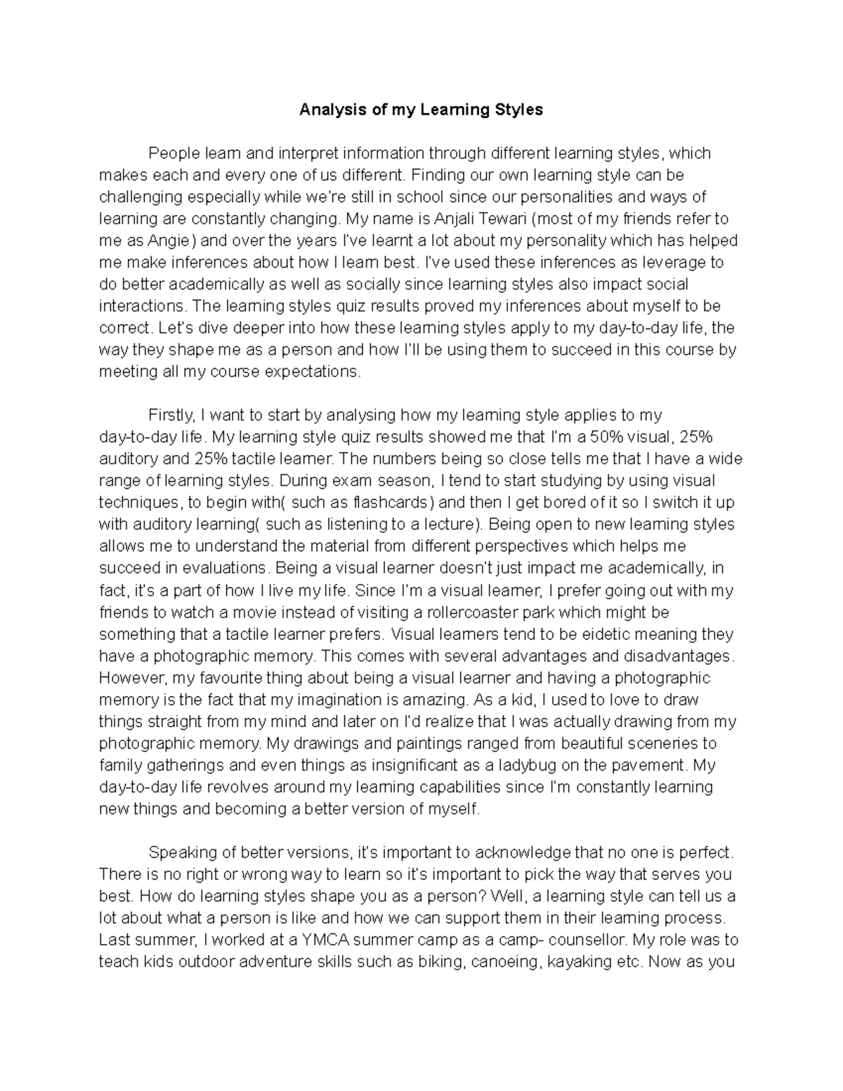 Analysis of Learning Styles and Their Impact on Academic and Personal ...