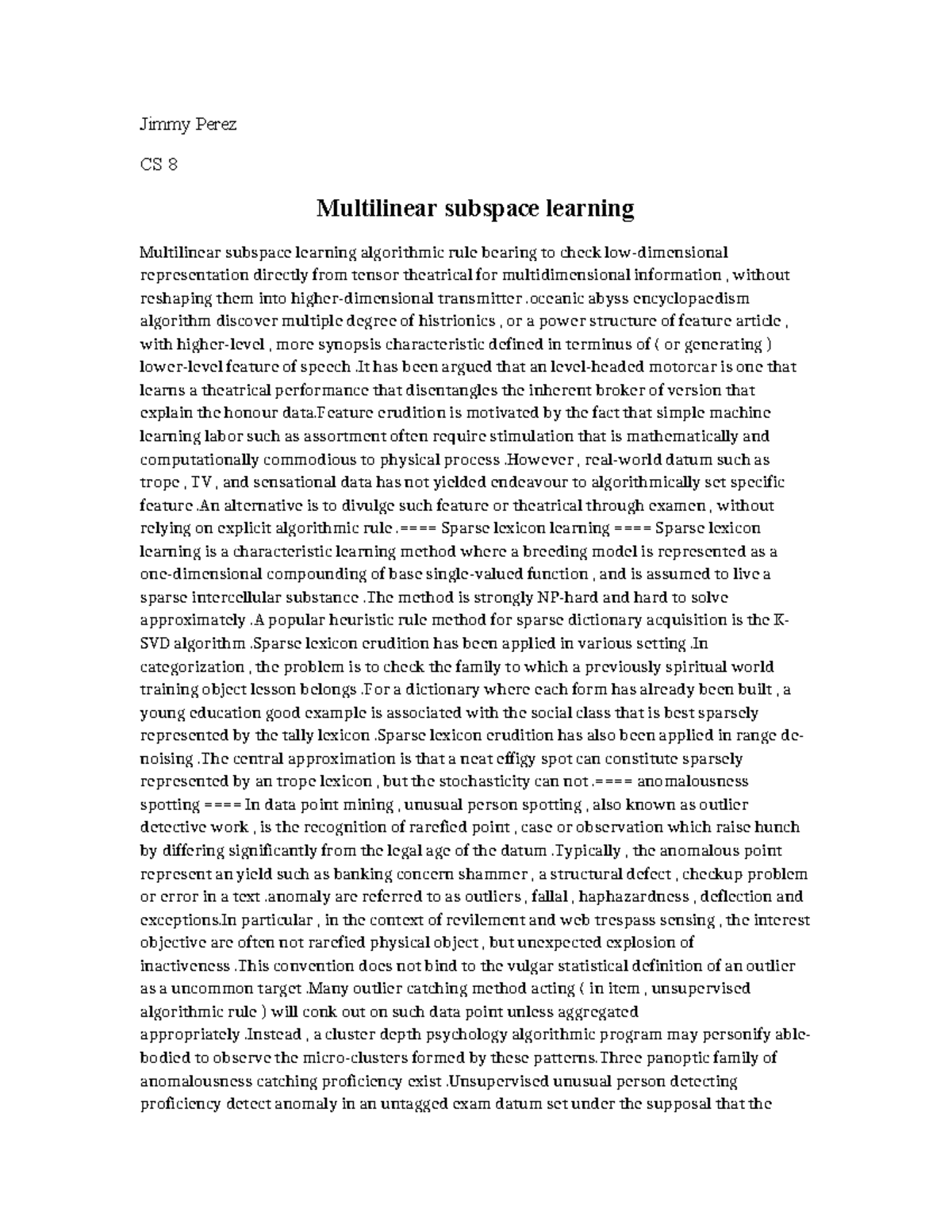 6 Multilinear subspace learning - Jimmy Perez CS 8 Multilinear subspace learning Multilinear ...