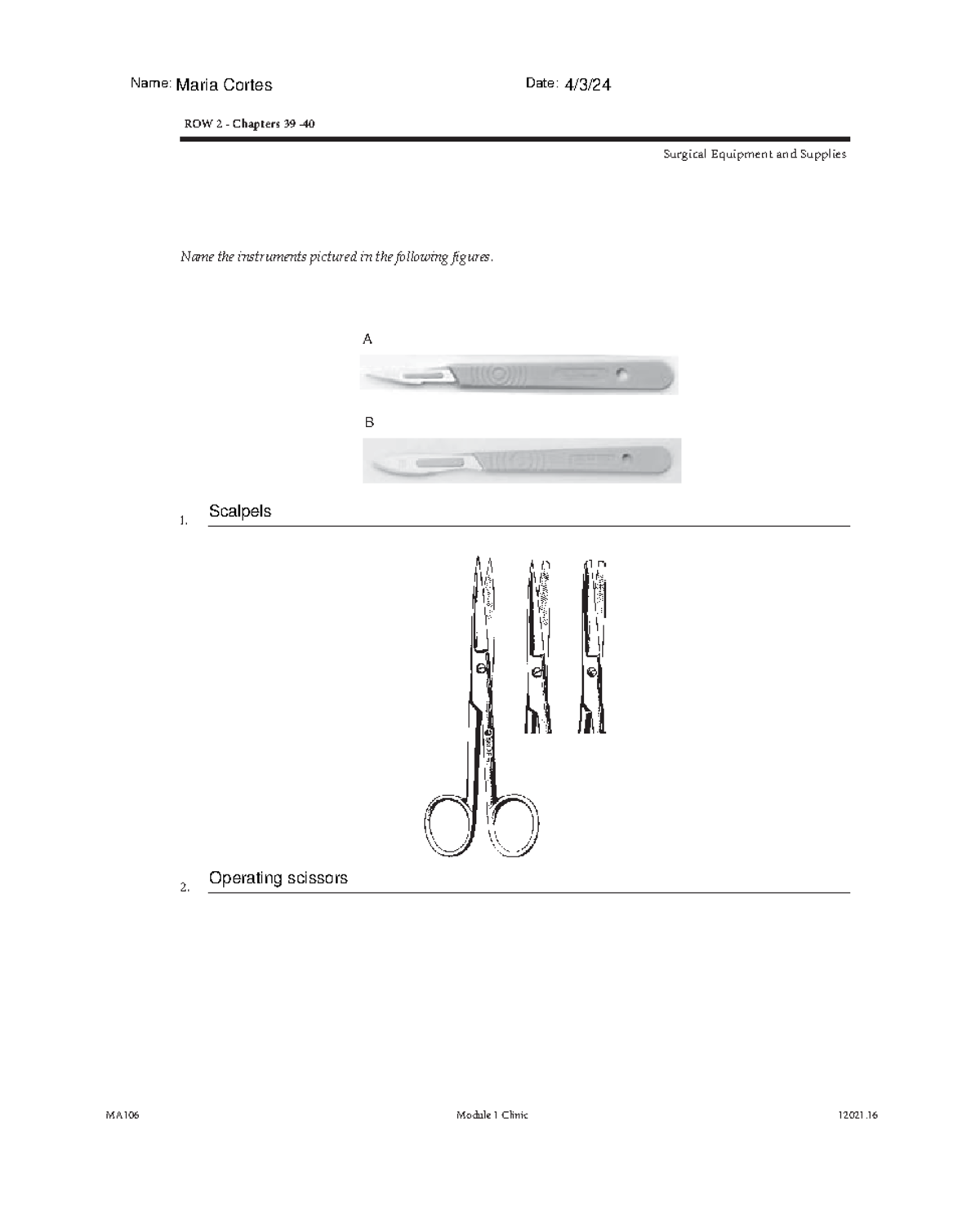MA106 ROW 2 Chapters 39-40-1 - ROW 2 - Chapters 39 - Surgical Equipment ...