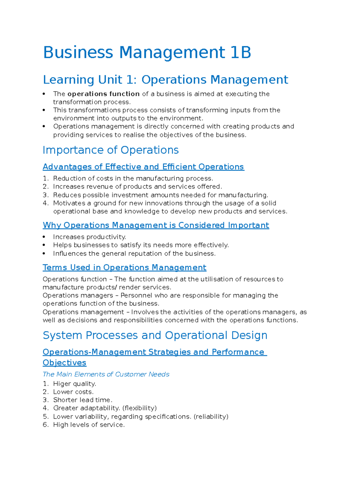 Learning Unit 1 - Lecture Unit 1 is Chapter 11 in the textbook ...