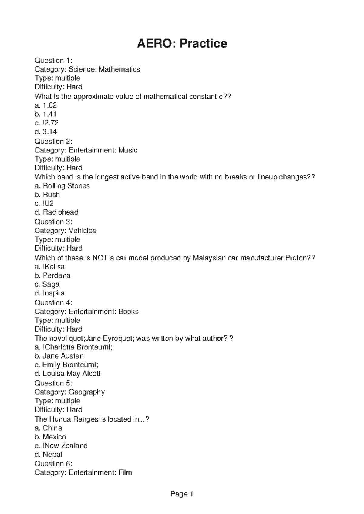 AERO258 Pset 8 - AERO: Practice Question 1: Category: Science ...