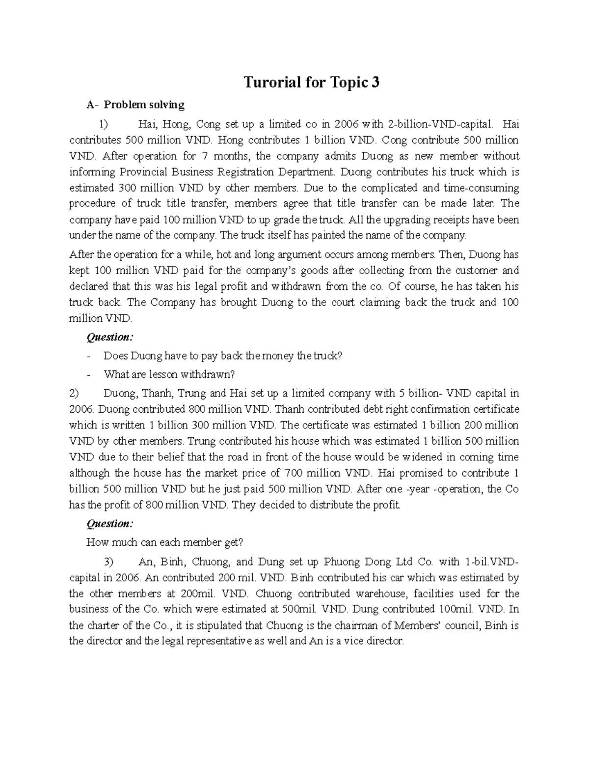 Turorial for Topic 3 - Bài tập thầy cho Bài tập thầy cho Bài tập thầy ...