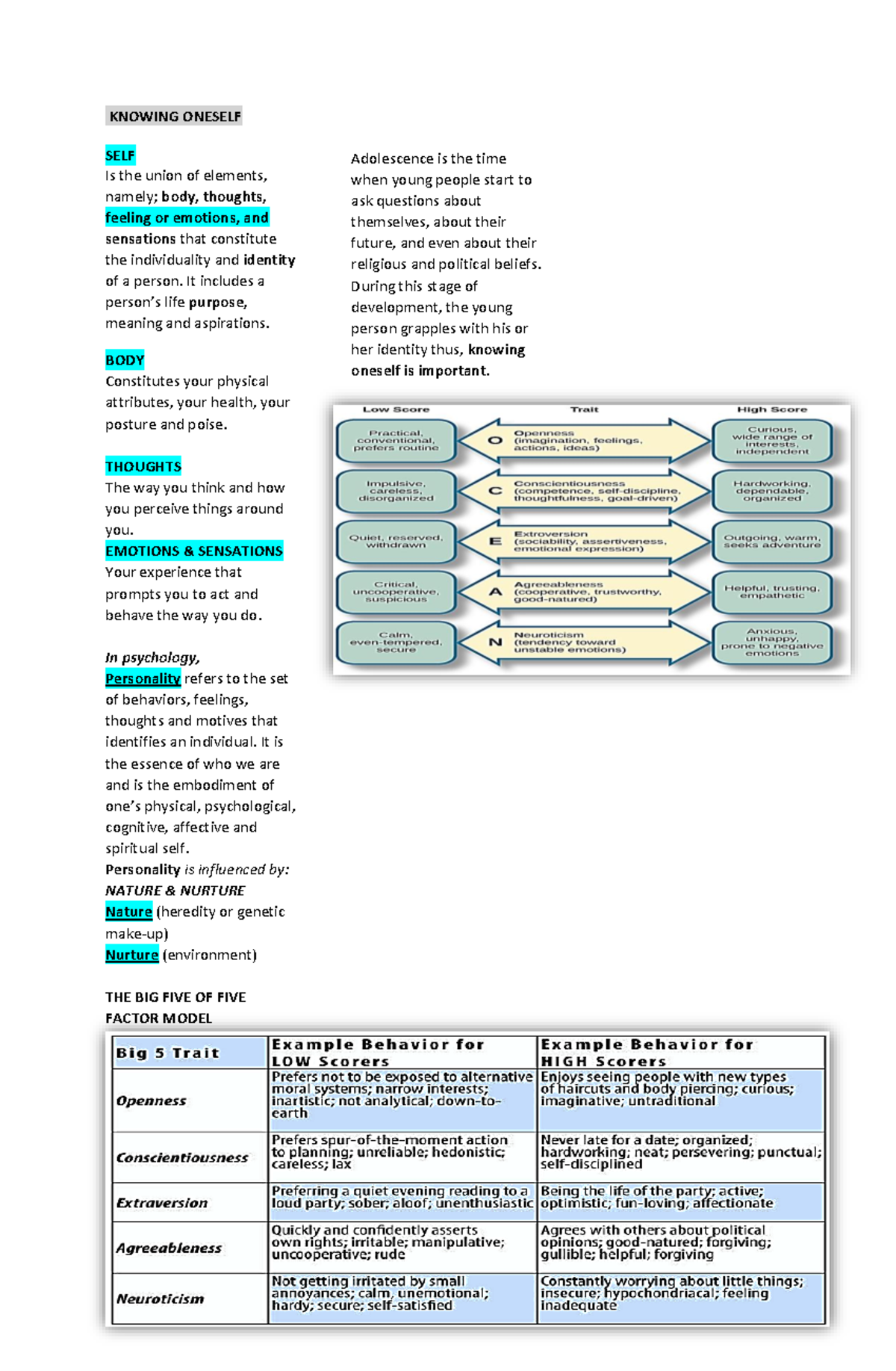 Perdev- Reviewer- Updated - KNOWING ONESELF SELF Is the union of ...