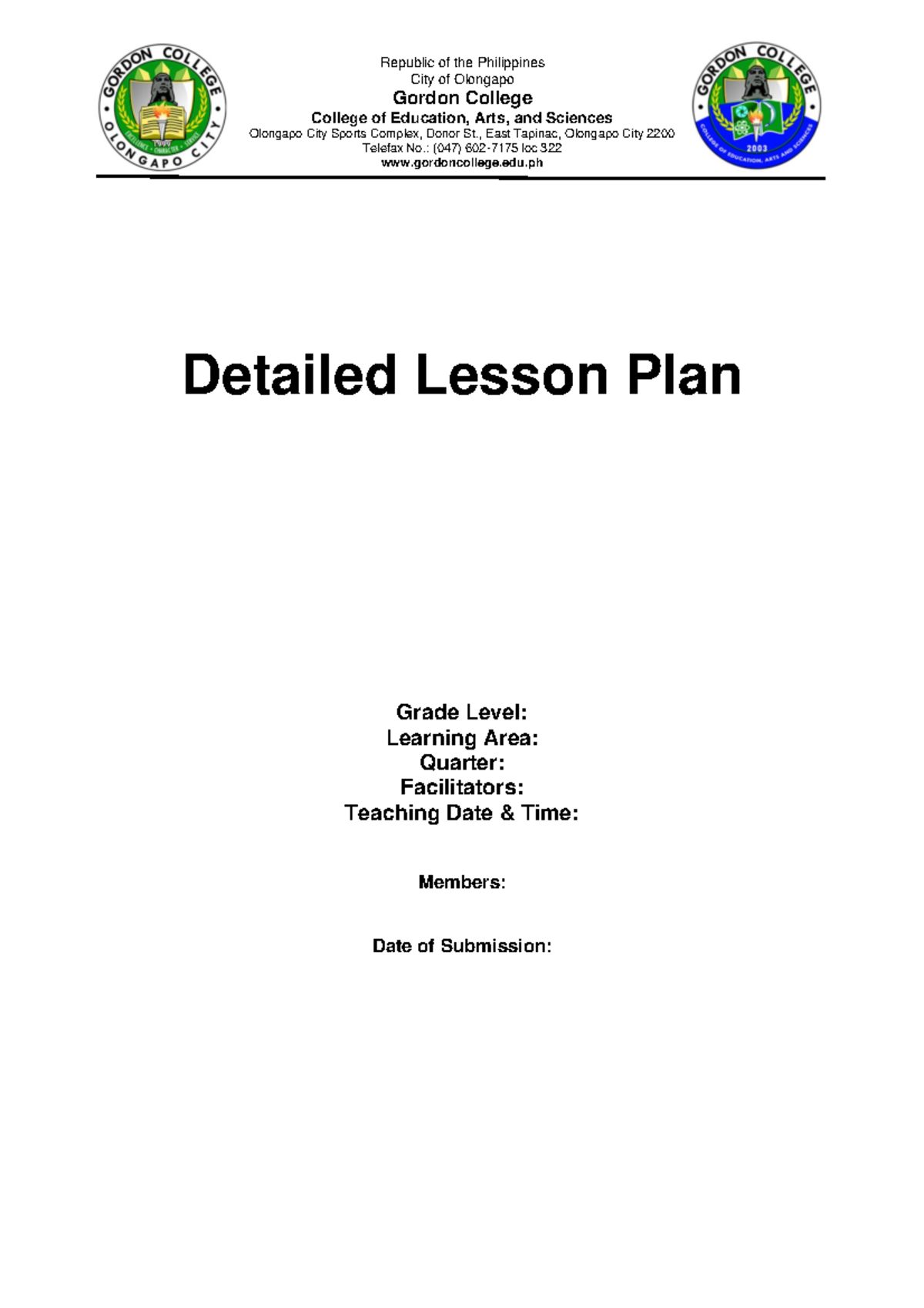 DLP- Format-pdf-eng - City of Olongapo Gordon College College of ...