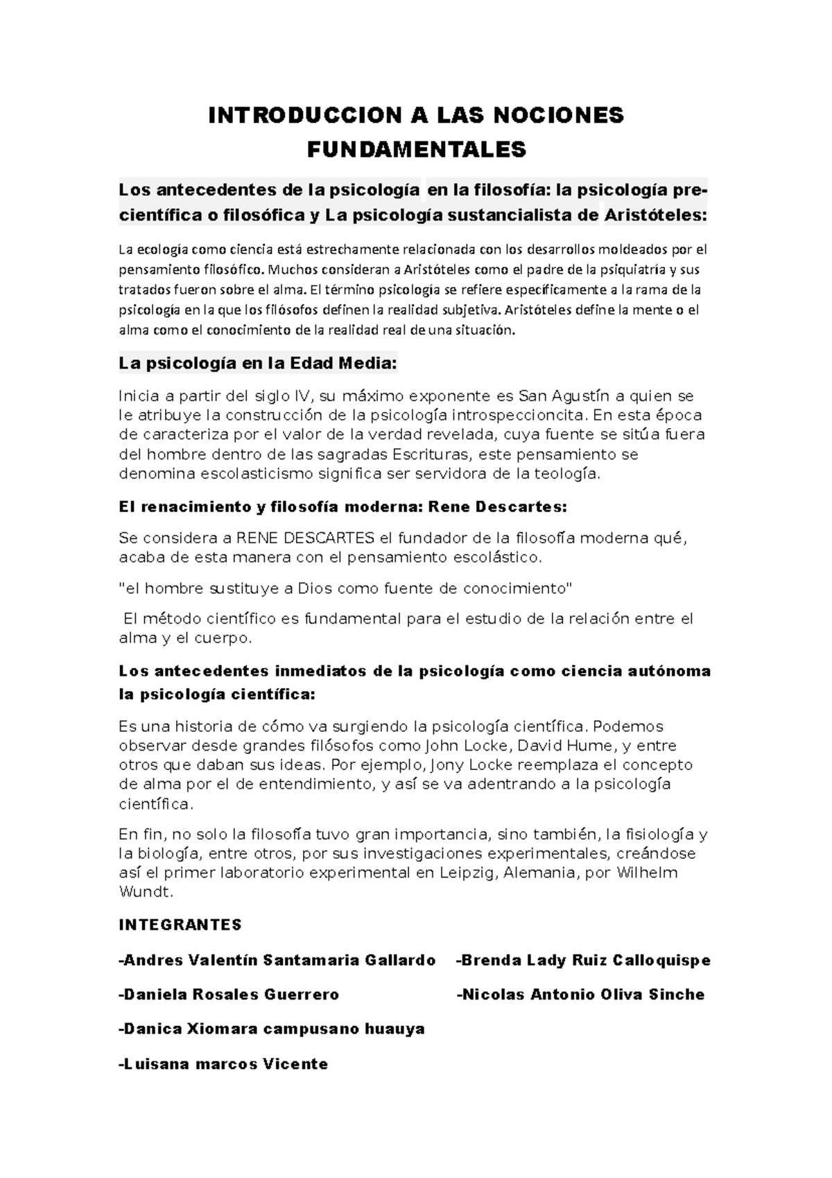 Introduccion A LAS Nociones Fundamentales - INTRODUCCION A LAS NOCIONES ...