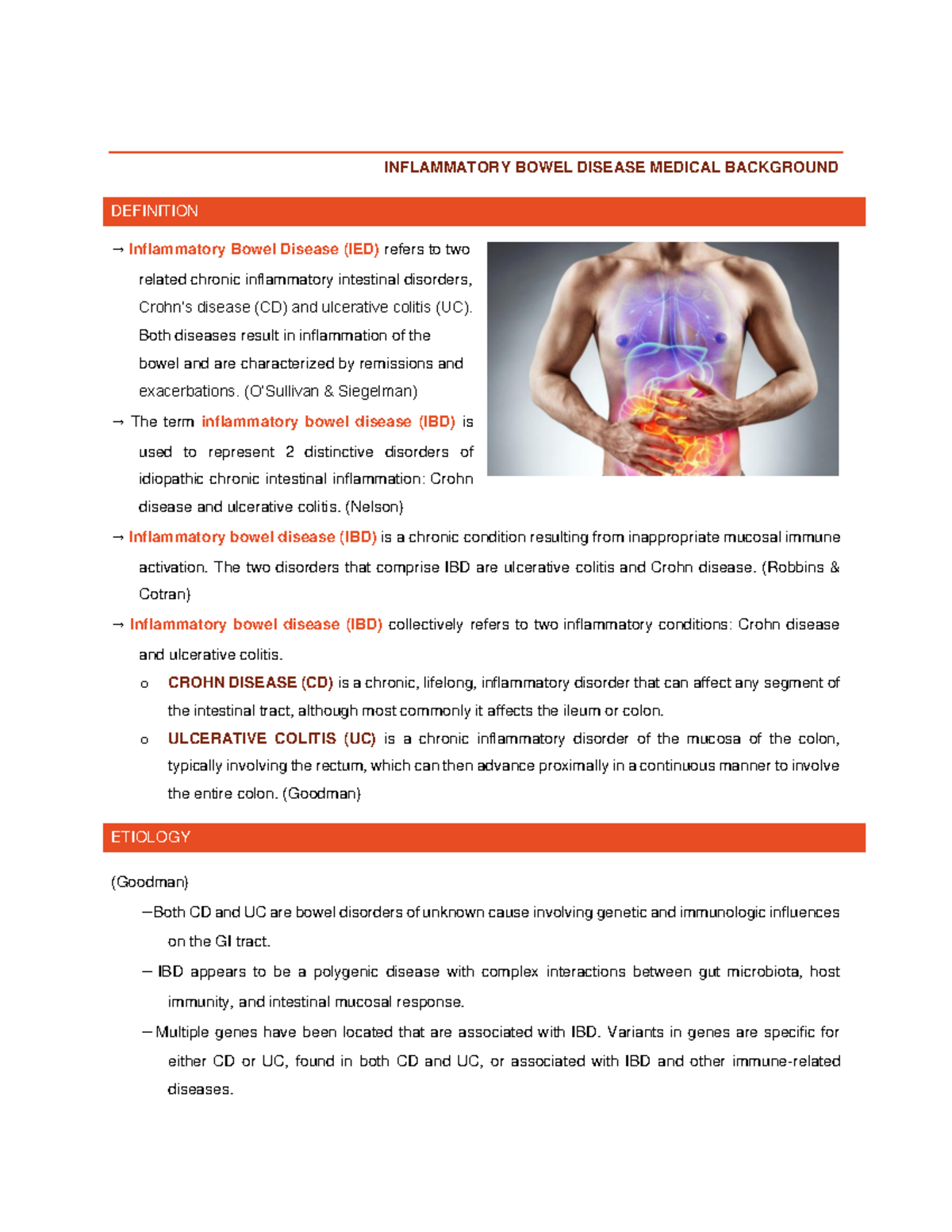 Inflammatory Bowel Disease - Both diseases result in inflammation of ...