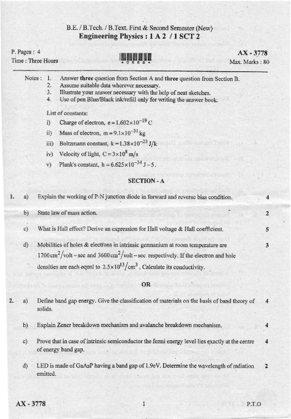 Engineering-Physics - ####### P. Pages : 4 Tioe : Threc Hours ####### B ...