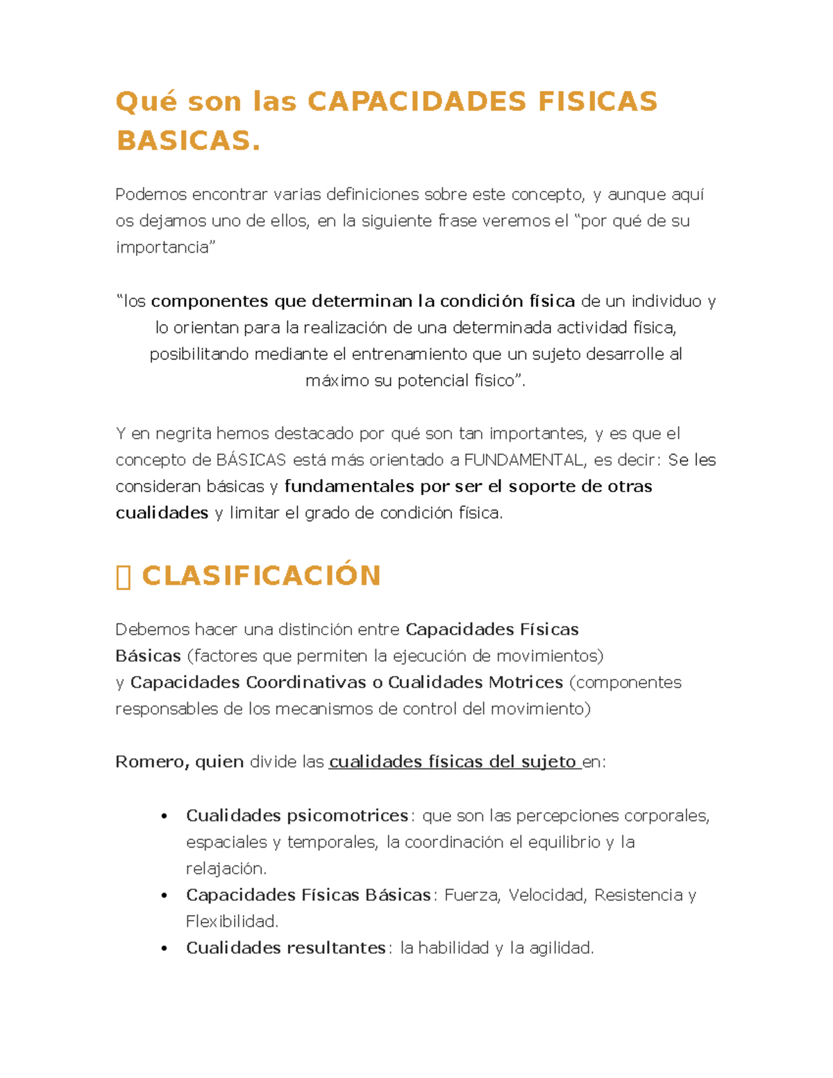 Capacidades Físicas Básicas - Qué son las CAPACIDADES FISICAS BASICAS. Podemos encontrar varias ...