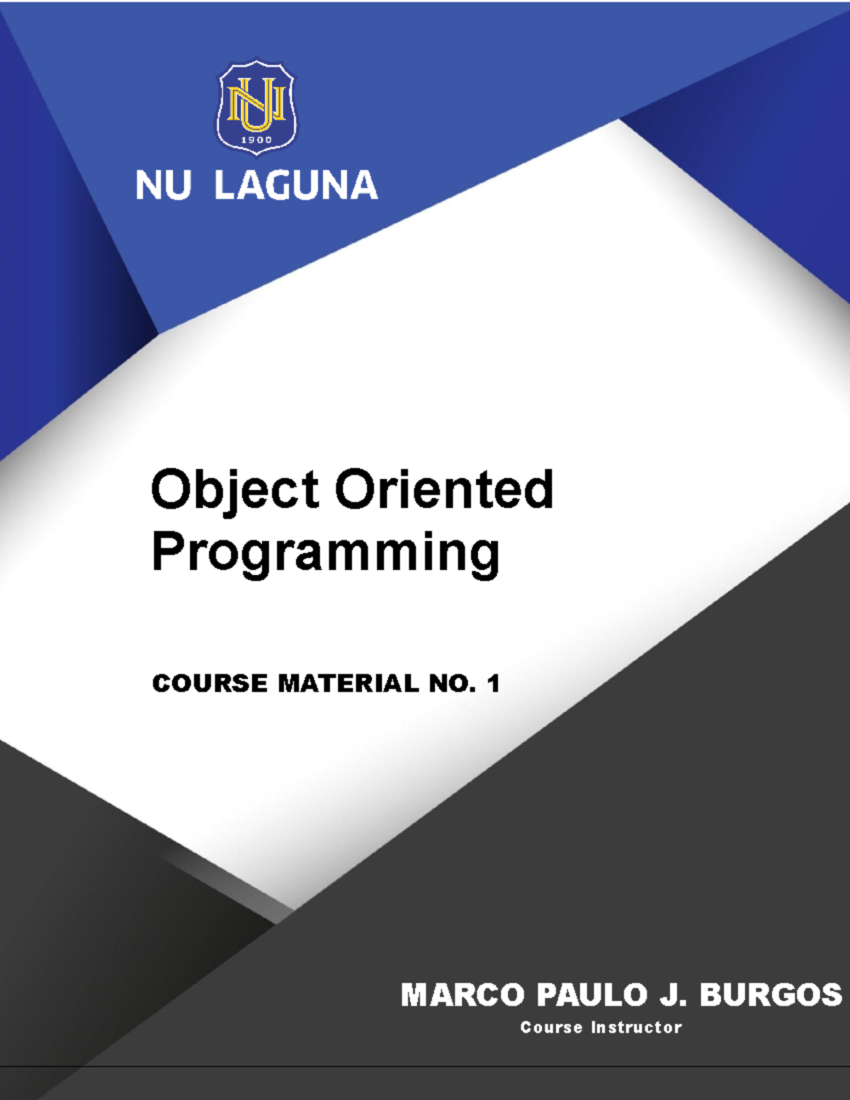 OOP CM1 -converted - kamusta ka na ba nandito na ako sa pinas - Object Oriented Programming ...