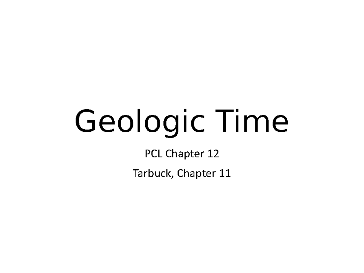 Introduction to Physical Geography Lecture notes, lecture 14 - Geologic ...