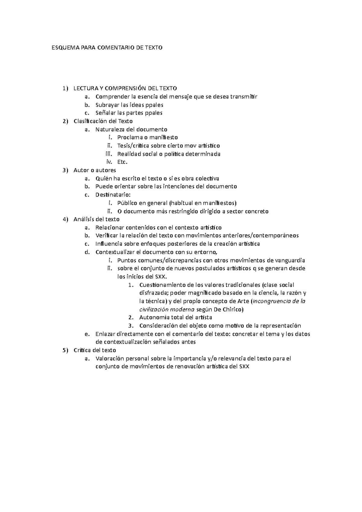 Esquema PARA Comentario DE Texto - ESQUEMA PARA COMENTARIO DE TEXTO 1 ...