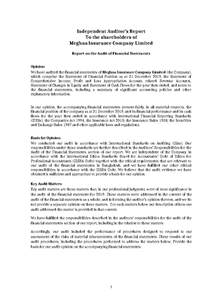 Audit report format of Life Insurance Company - Independent Auditor’s ...