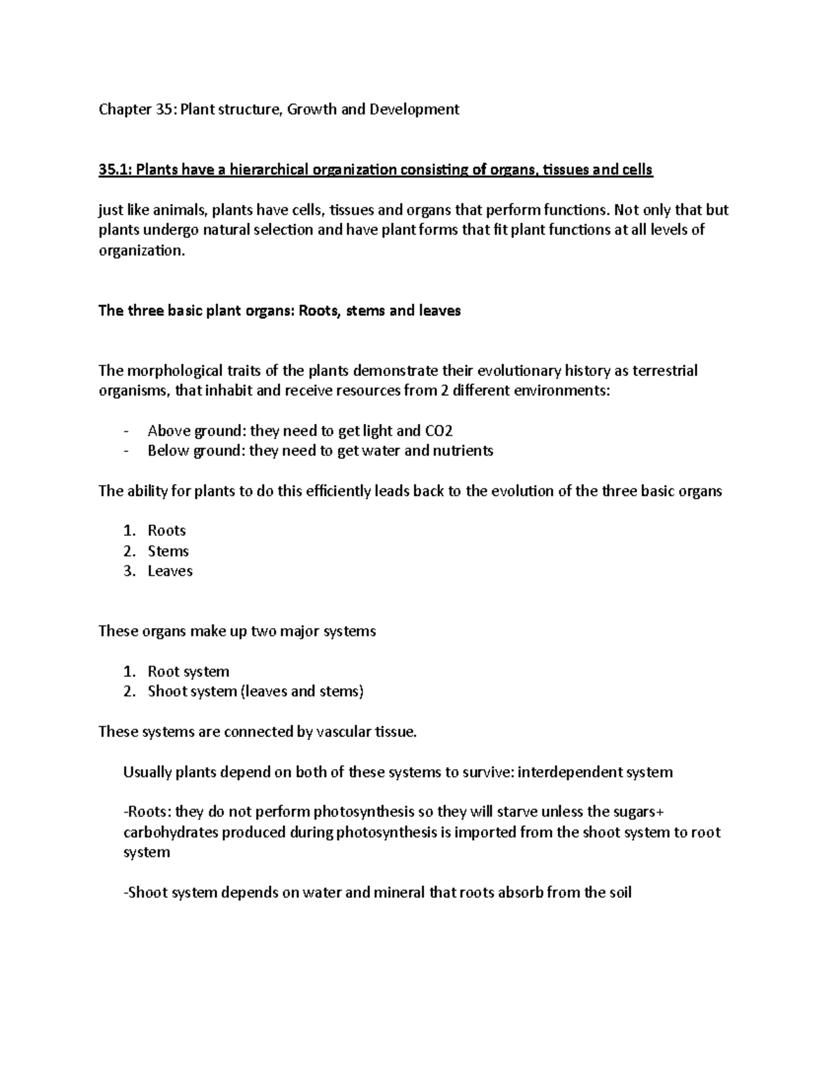 35 Plant structure and Growth - Chapter 35: Plant structure, Growth and ...