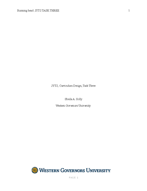JZT2.TASK 1 - Sheena Roup JZT2: Task 1 Western Governors University ...