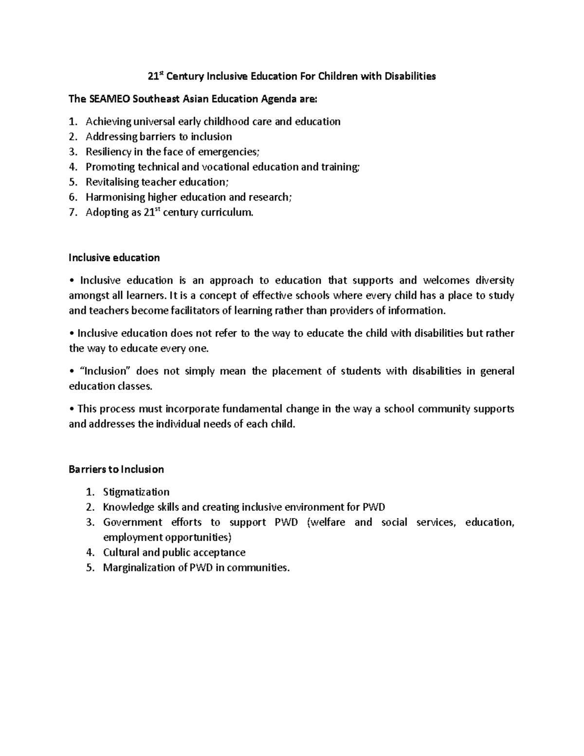 Inclusive-education - Prof ed 103 - 21 st Century Inclusive Education ...