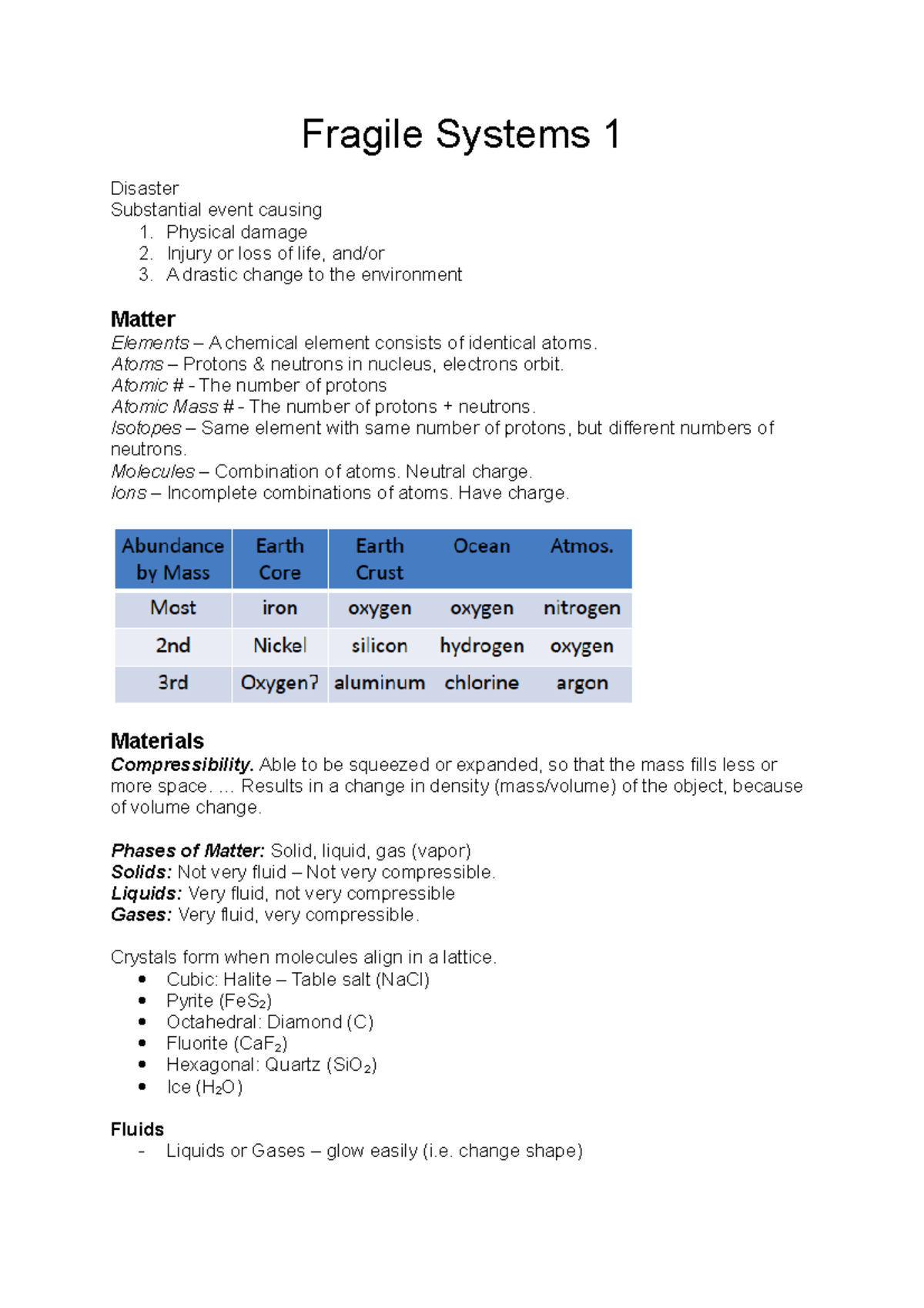 Lecture-notes-fragilesystems - Fragile Systems 1 Disaster Substantial ...