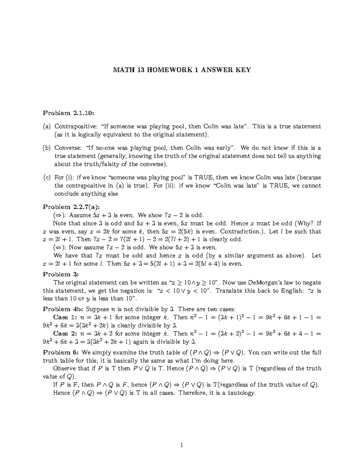 13Homework 1Answers - hw questions with description - MATH 13 HOMEWORK ...