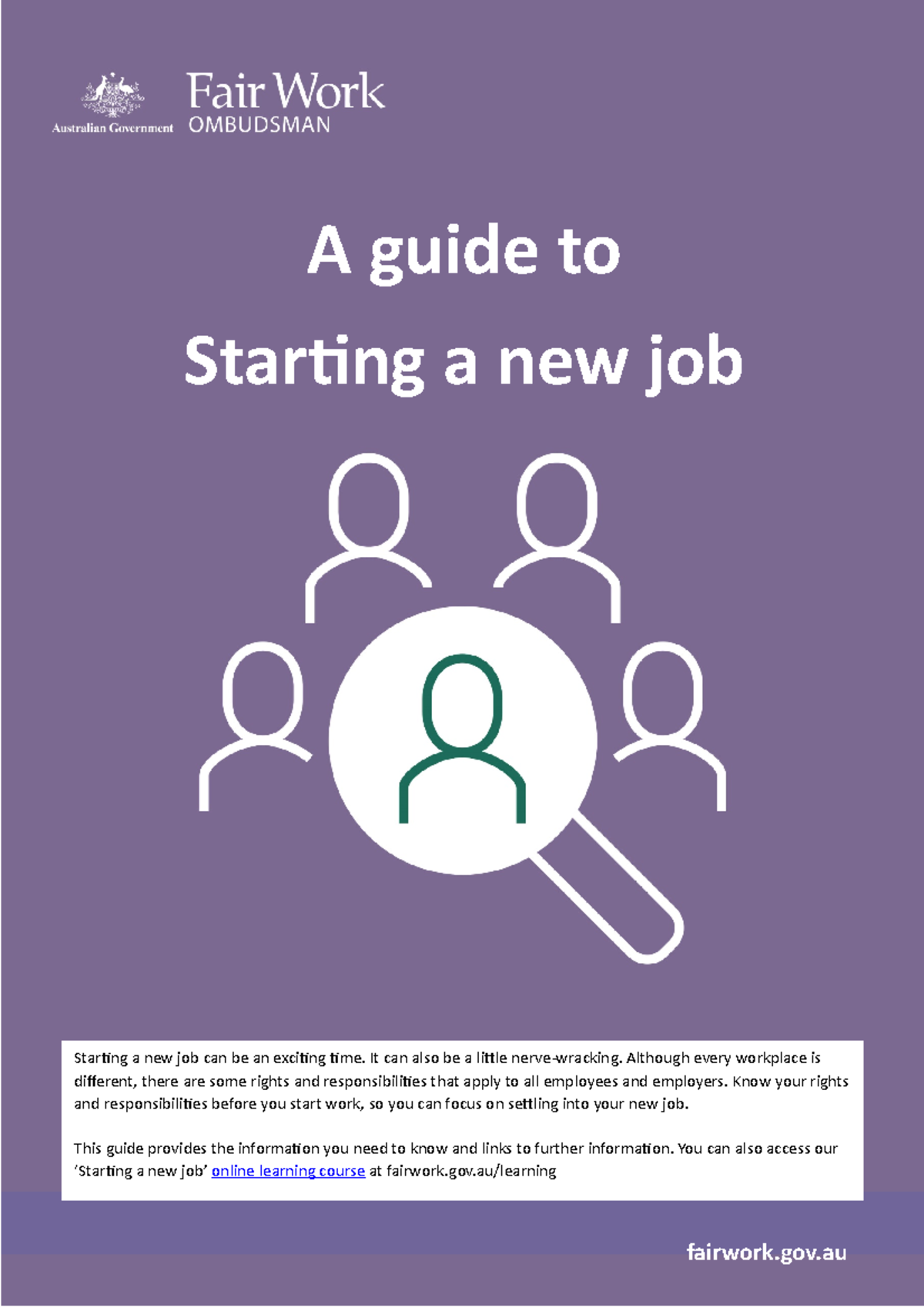 A guide to starting a new job - A guide to Starting a new job Starting ...