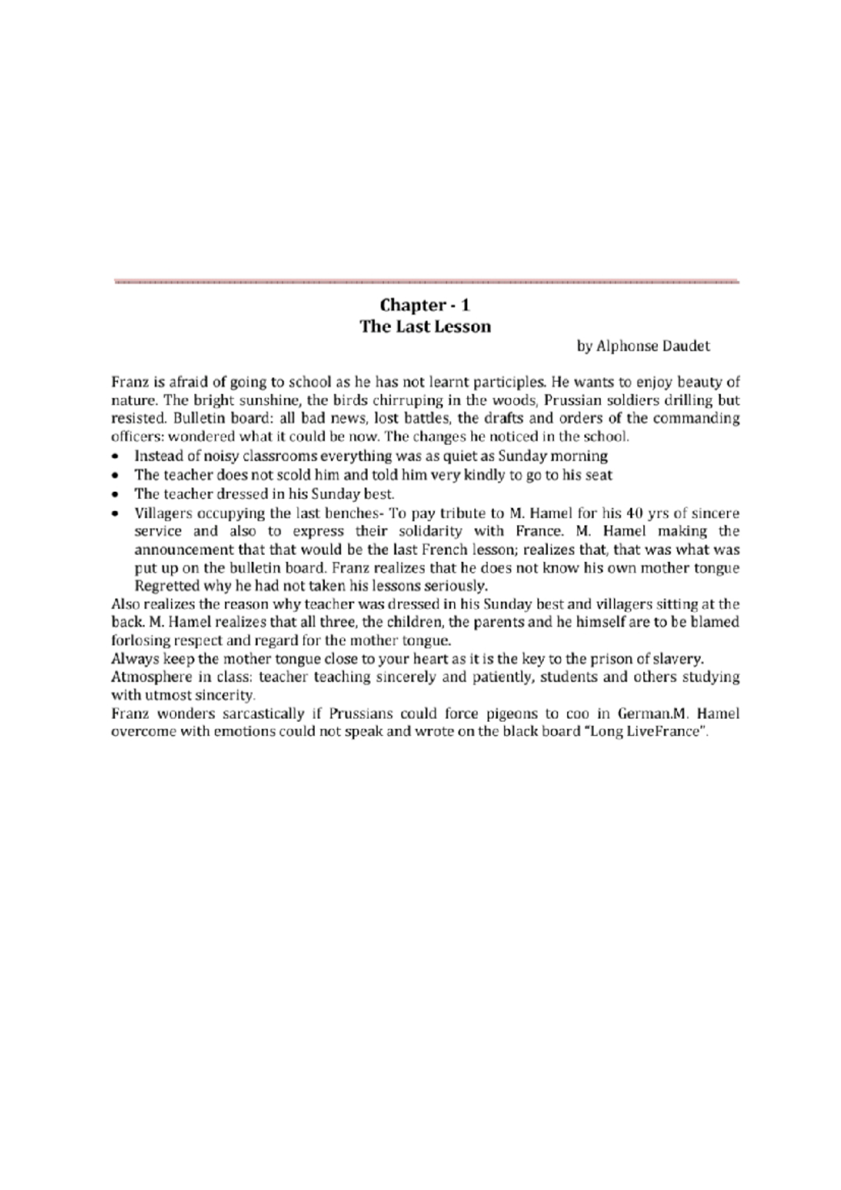 English last lesson - Best notes - Studocu