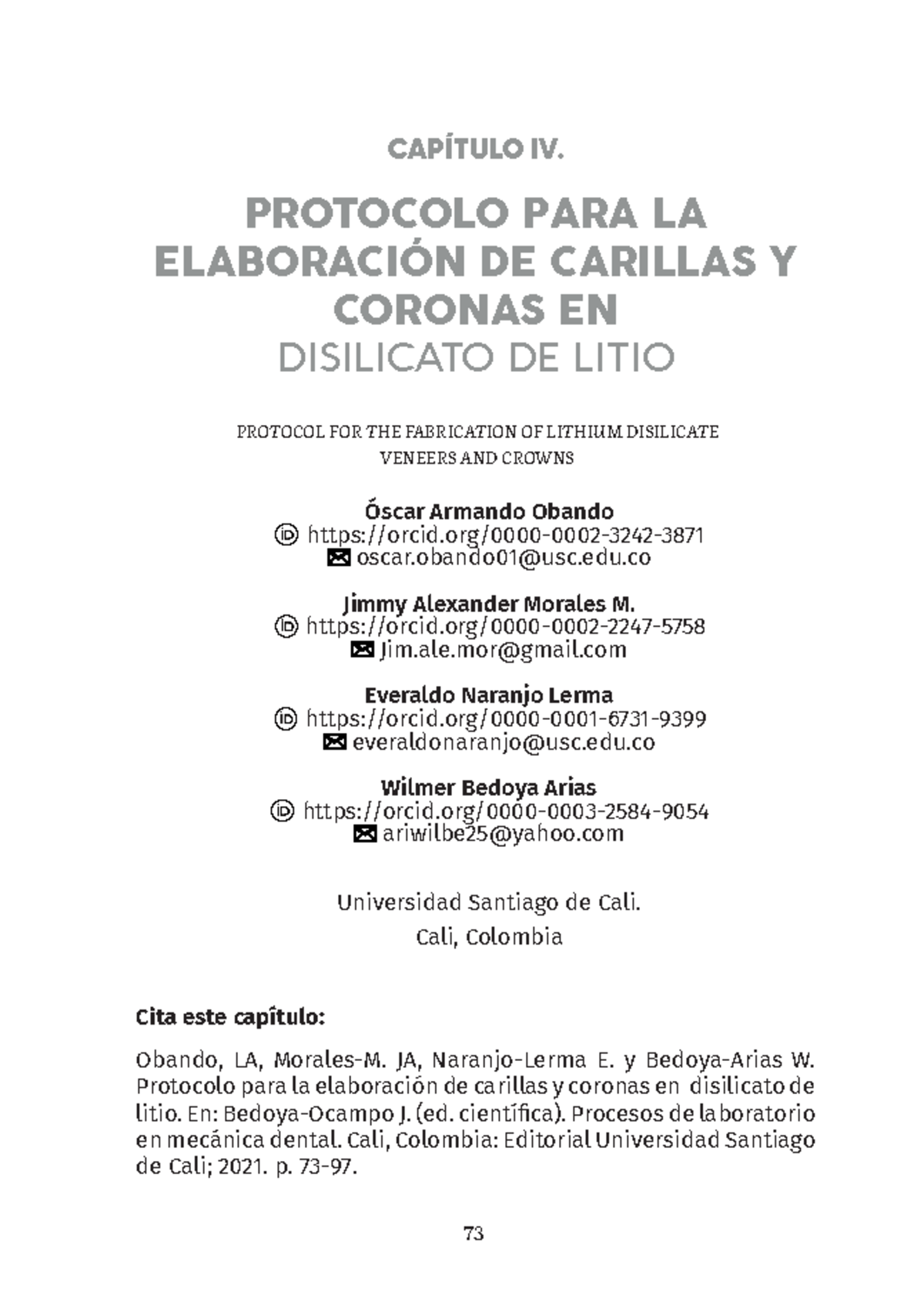 Capítulo+4 - PROTOCOLO PARA LA ELABORACIÓN DE CARILLAS Y CORONAS EN DISILICATO DE LITIO - Óscar ...