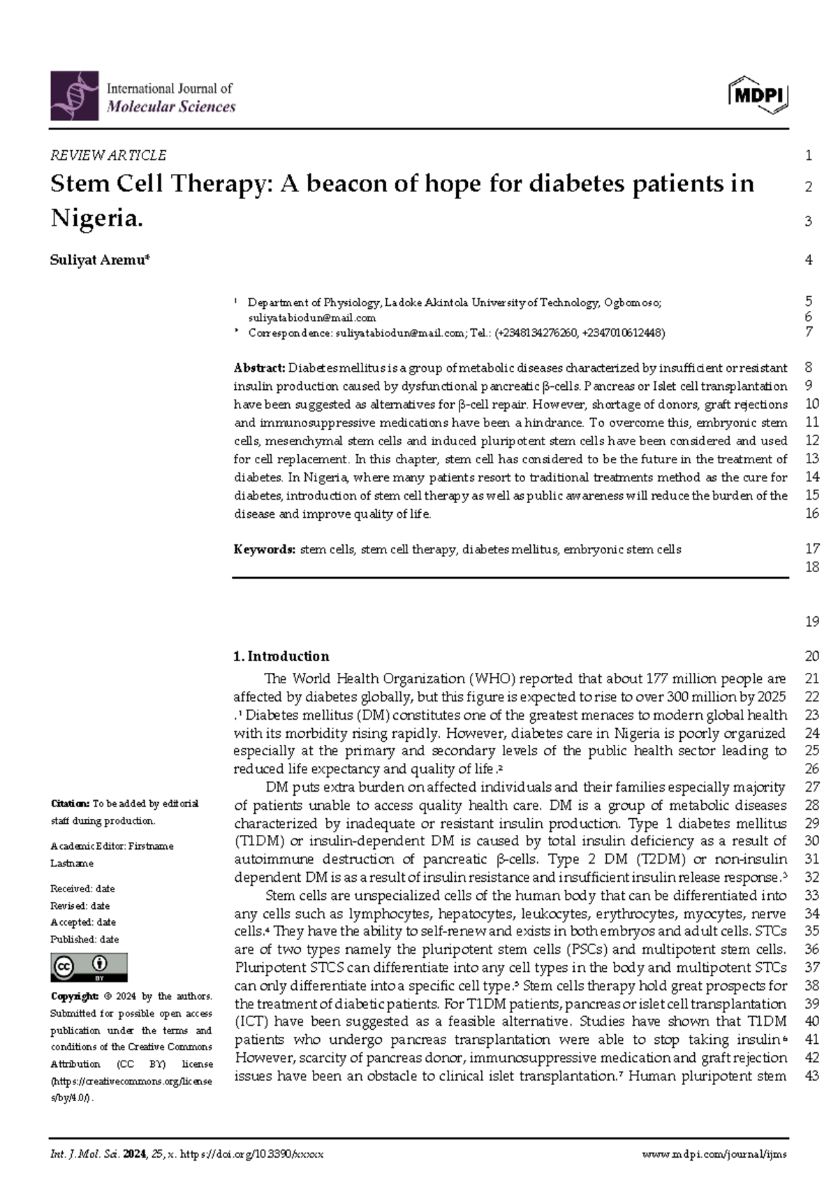 STC- Article - Stem cell therapy as a form of treatment for diabetic ...