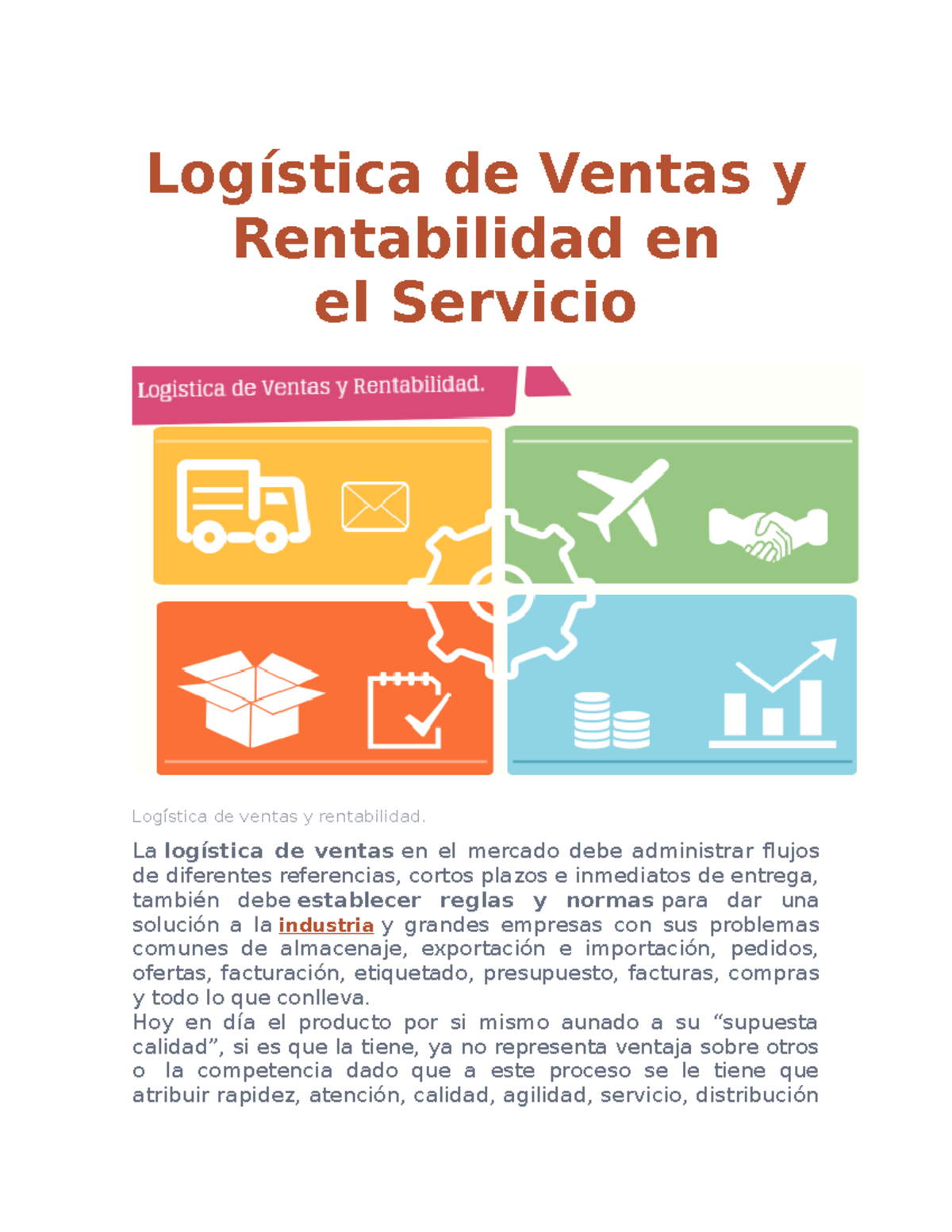 Logística de Ventas y Rentabilidad - Logística de Ventas y Rentabilidad ...
