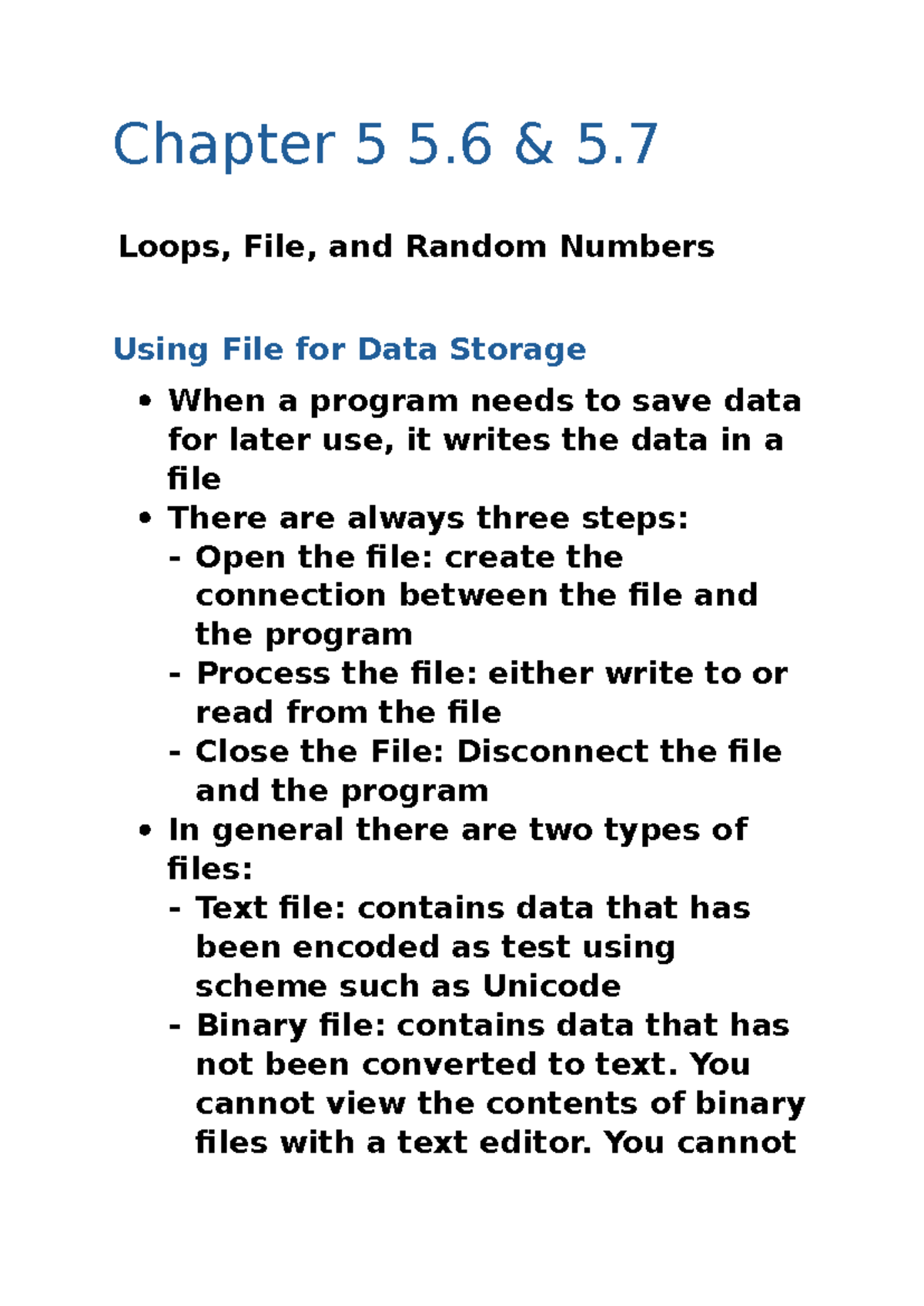 Loops File And Random Numbers Part 3 Chapter 5 5 And 5 Loops File