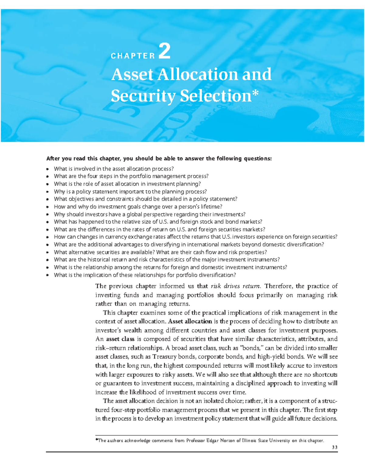 123 - Sách môn QLDMĐT - C H A P T E R 2 Asset Allocation and Security Selection* After you read ...