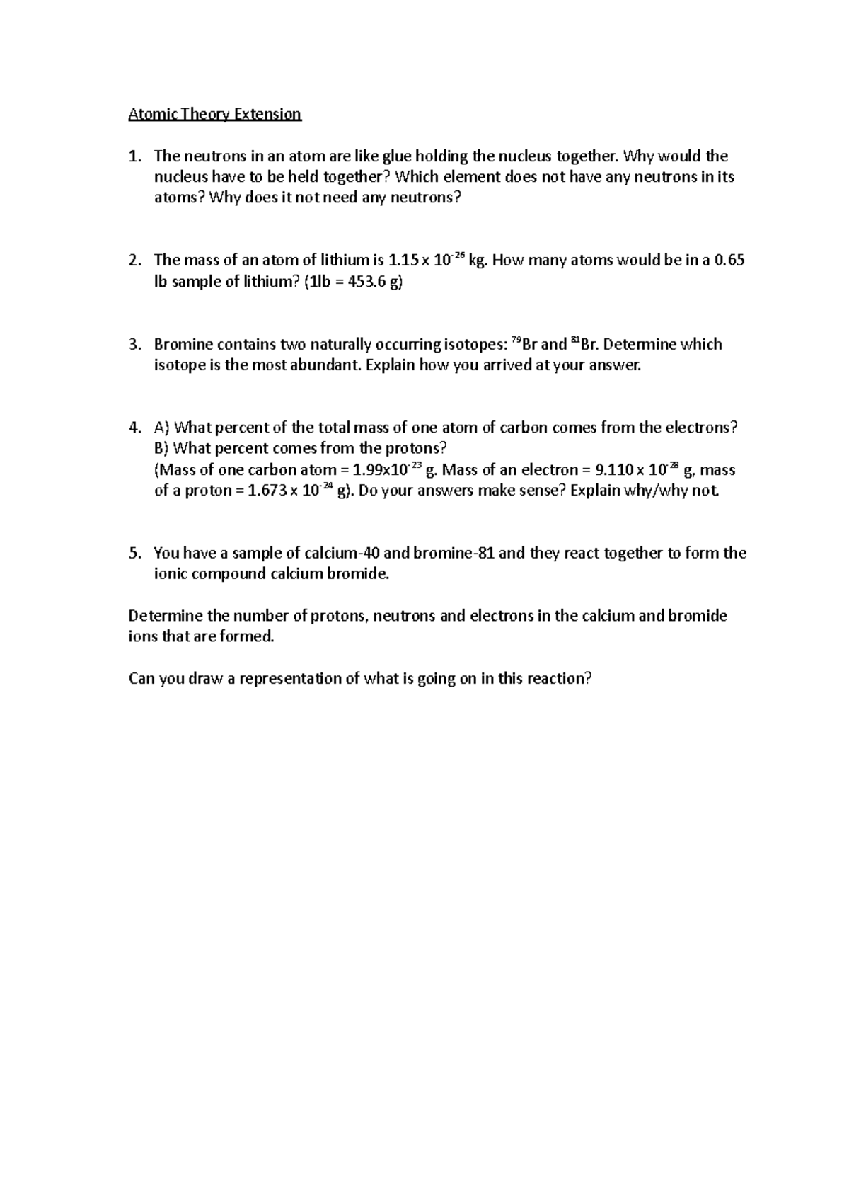 Atomic Theory Extension - Why would the nucleus have to be held ...