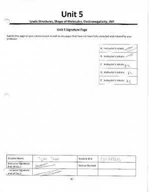 Unit 10 work book - answer key workbook - CHEM G110 - Studocu