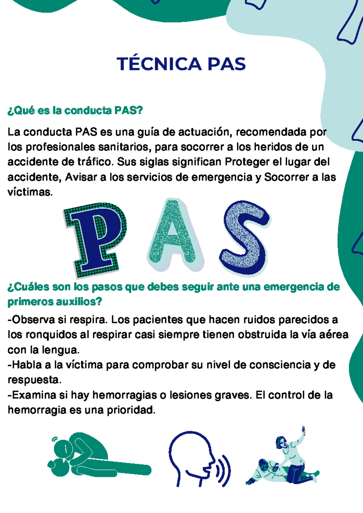 Técnica PAS primeros auxilios - TÉCNICA PAS ¿Qué es la conducta PAS? La ...
