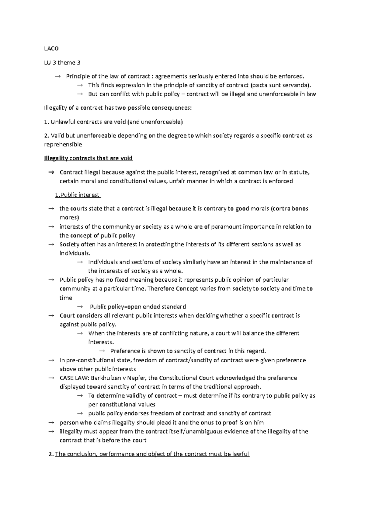 LACO LU 3 theme 3 - laco notes - LACO LU 3 theme 3 Principle of the law ...