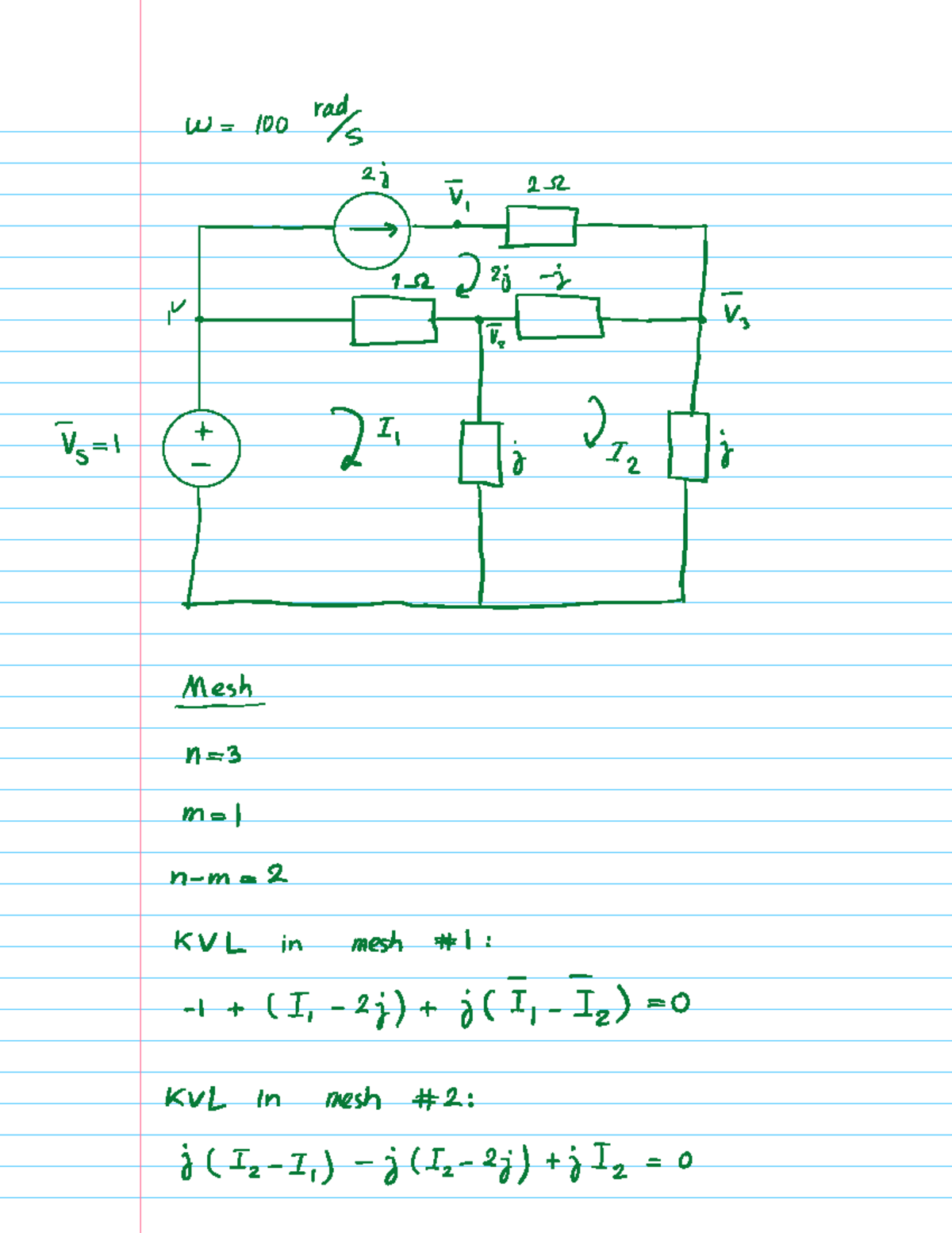 Bonus question - KCL and KVL in AC CKT - ELEC 275 - W 100 rads 22 it 12 ...