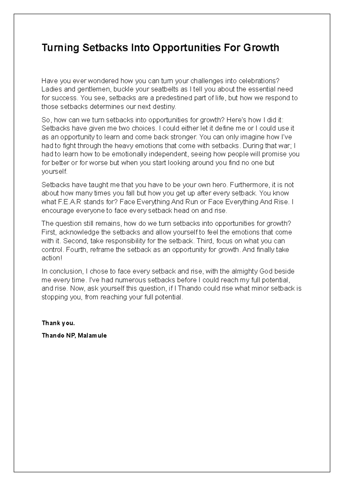 Turning Setbacks Into Opportunities For Growth - You see, setbacks are a predestined part of ...