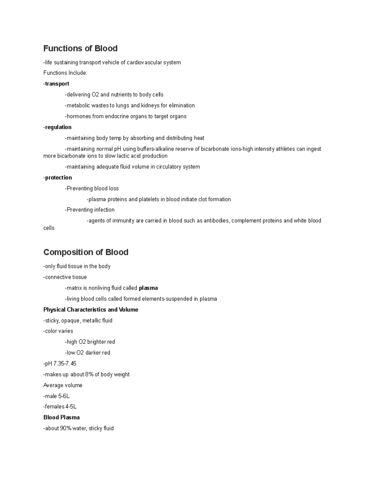 A+p notes - Covers most of the lecture work in A+P II - Functions of ...