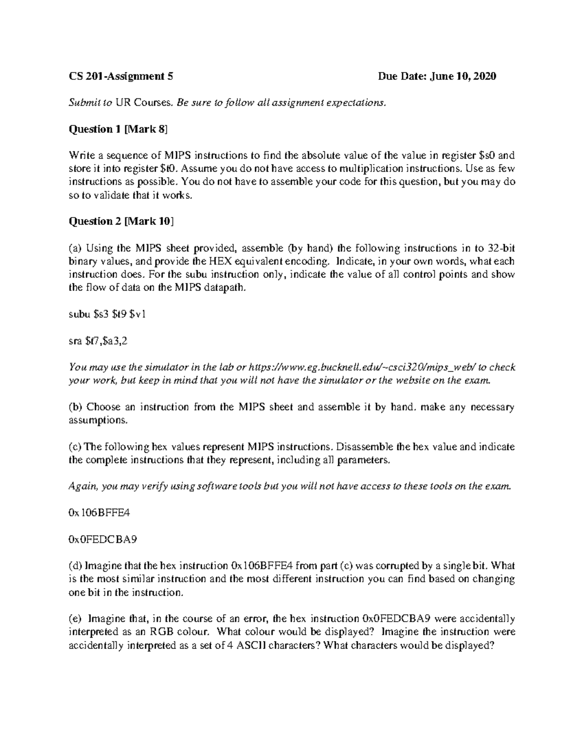 Assignment-5 - Assignment for students - CS 201-Assignment 5 Due Date ...