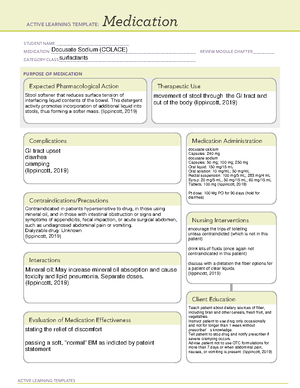 Aspirin 81 - med sheet - ACTIVE LEARNING TEMPLATES Medication STUDENT ...