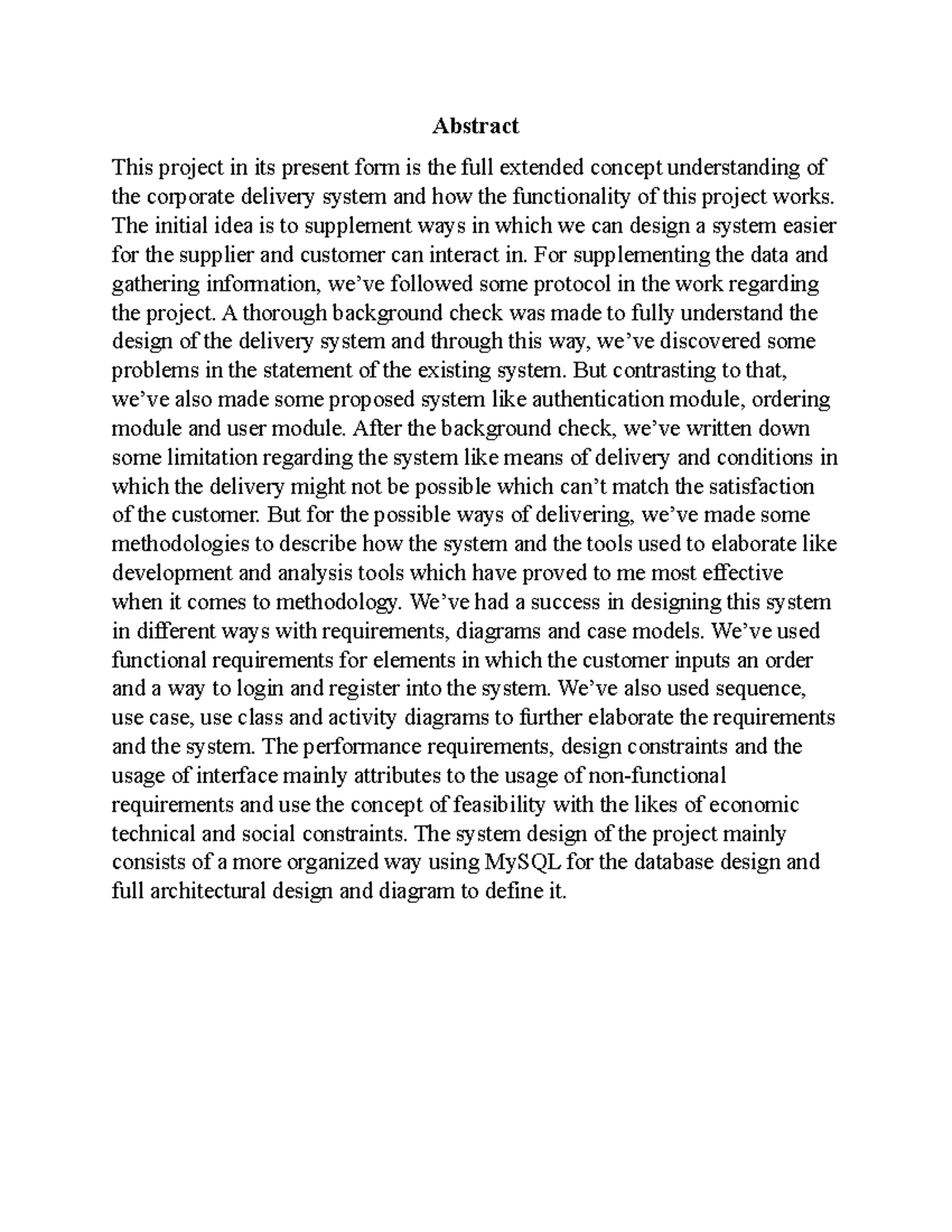 Abstract - Assignment for developing basic software engineer skills ...