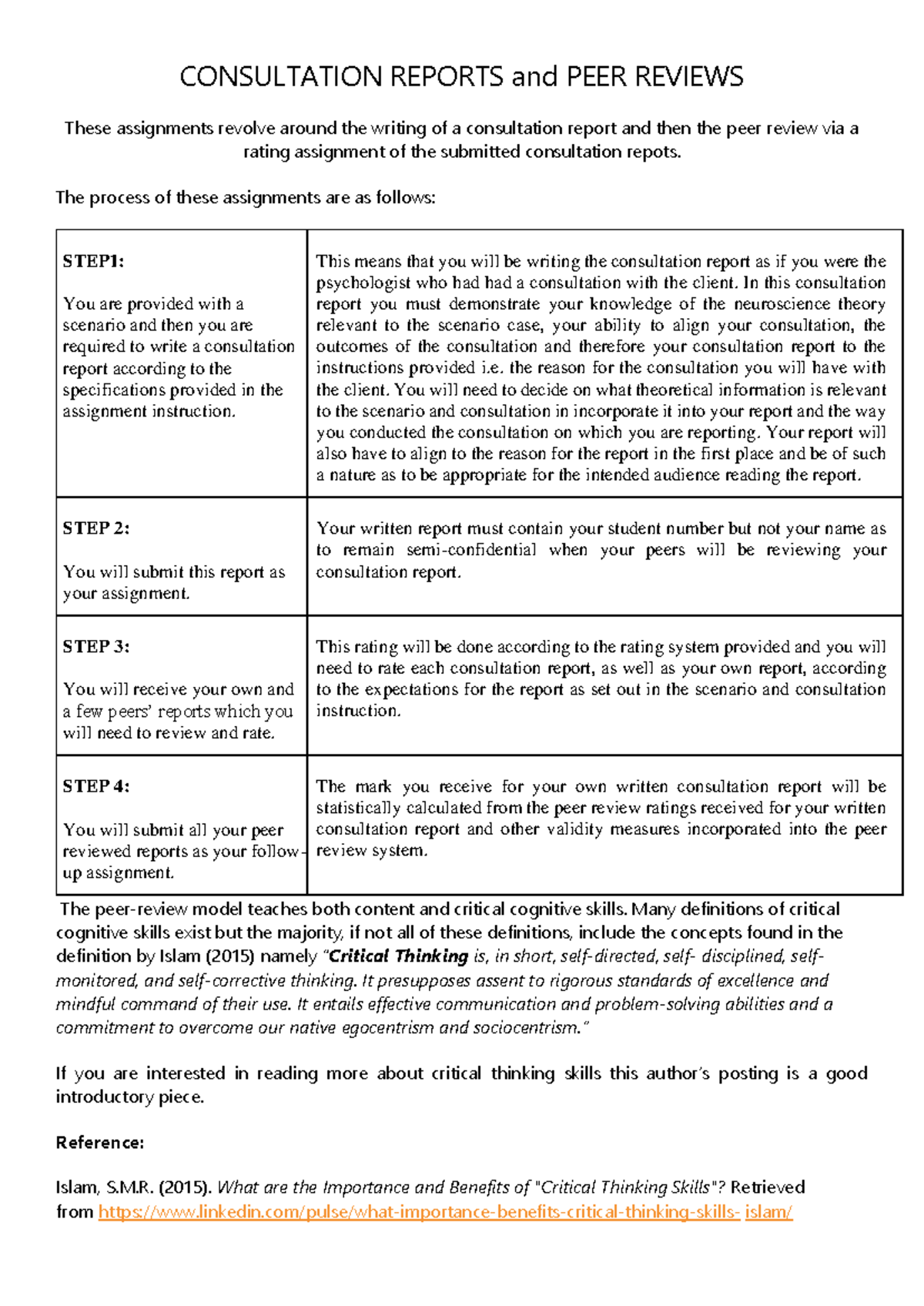 Consultation Reports and PEER Reviews - CONSULTATION REPORTS and PEER ...