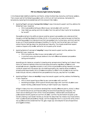 PSY-222 Module 4 Activity - Module Four Activity Southern New Hampshire University PSY 222 ...