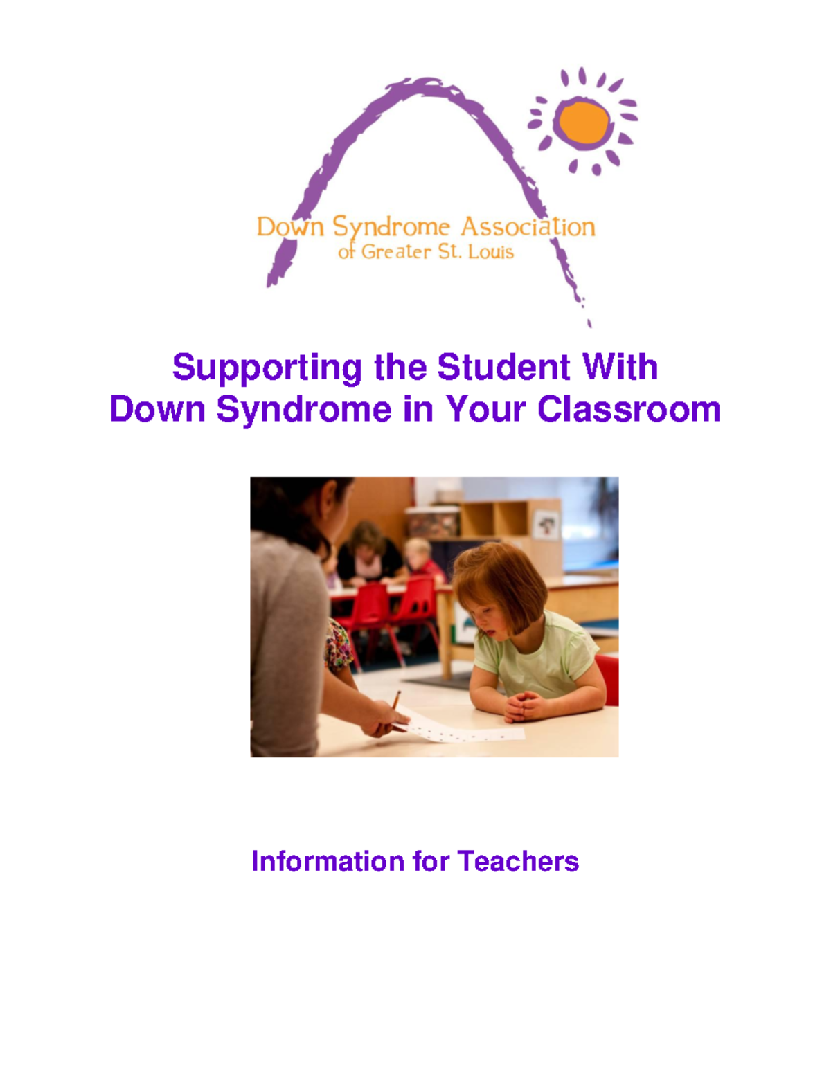 Supporting the Student With DS Information for Teachers - Supporting ...