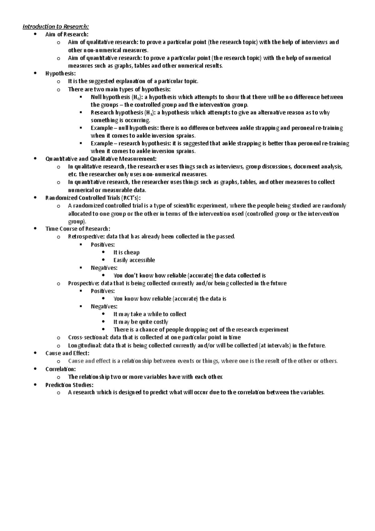 Lecture notes, lecture All - Introduction to Research: Aim of Research ...