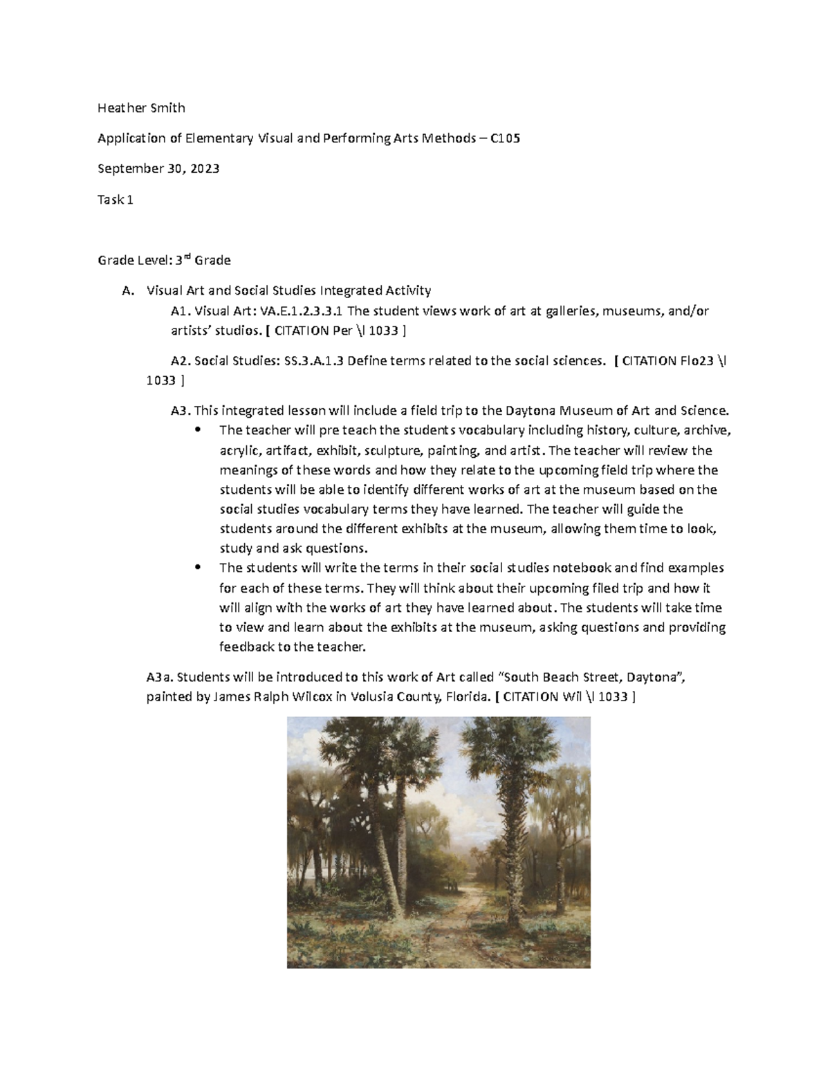 C105 Task 1.2 - performing arts methods passed - Heather Smith ...