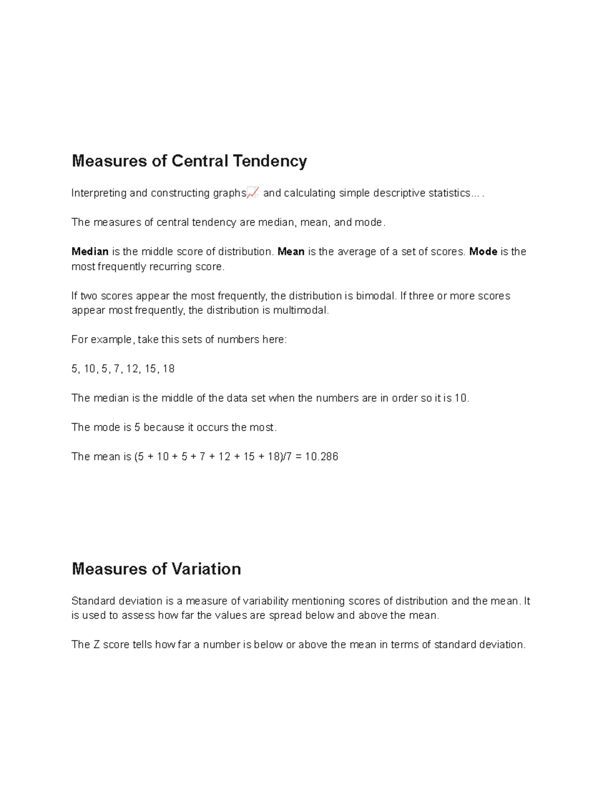 Statistical Analysis in Psych - Measures of Central Tendency ...