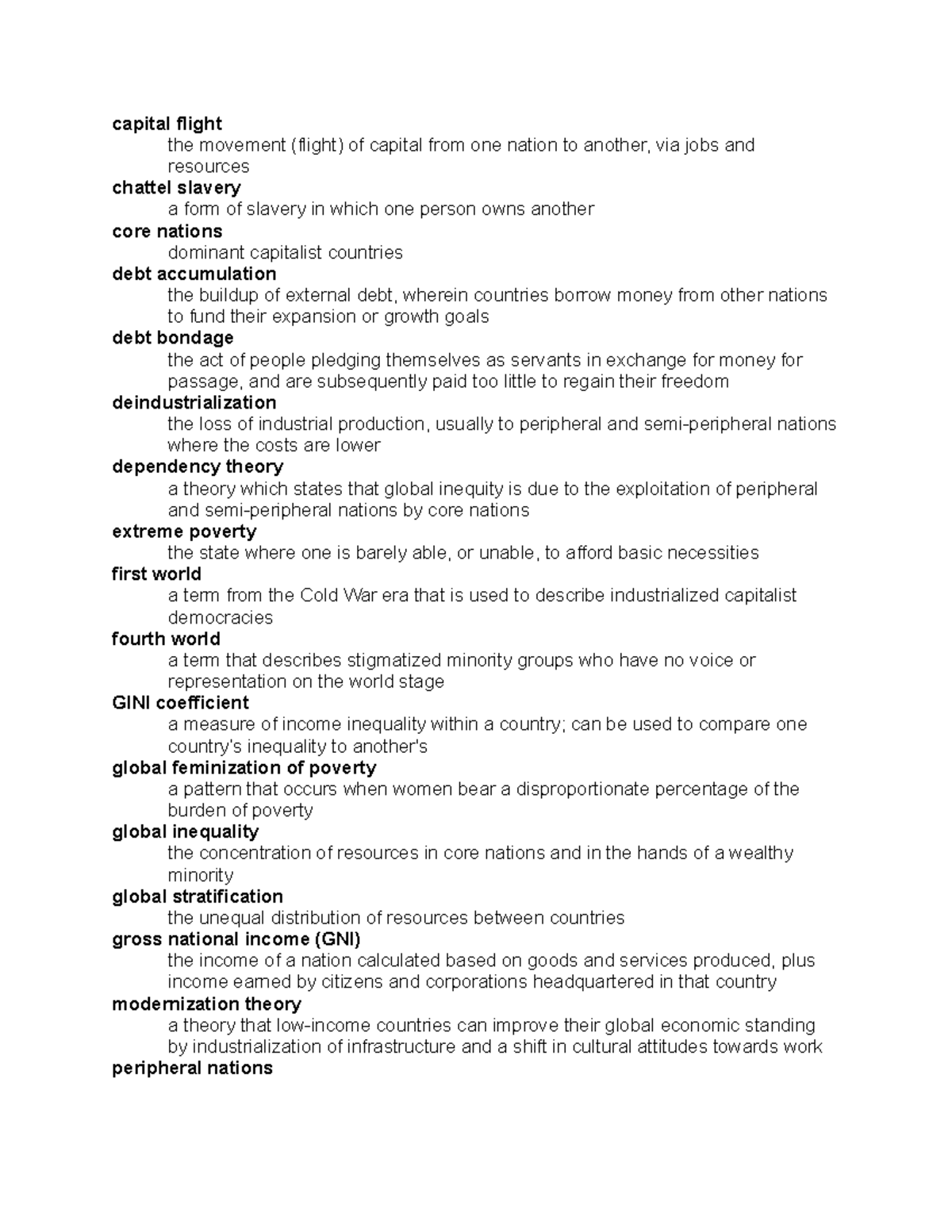 Chapter 10 Vocab - capital flight the movement (flight) of capital from ...