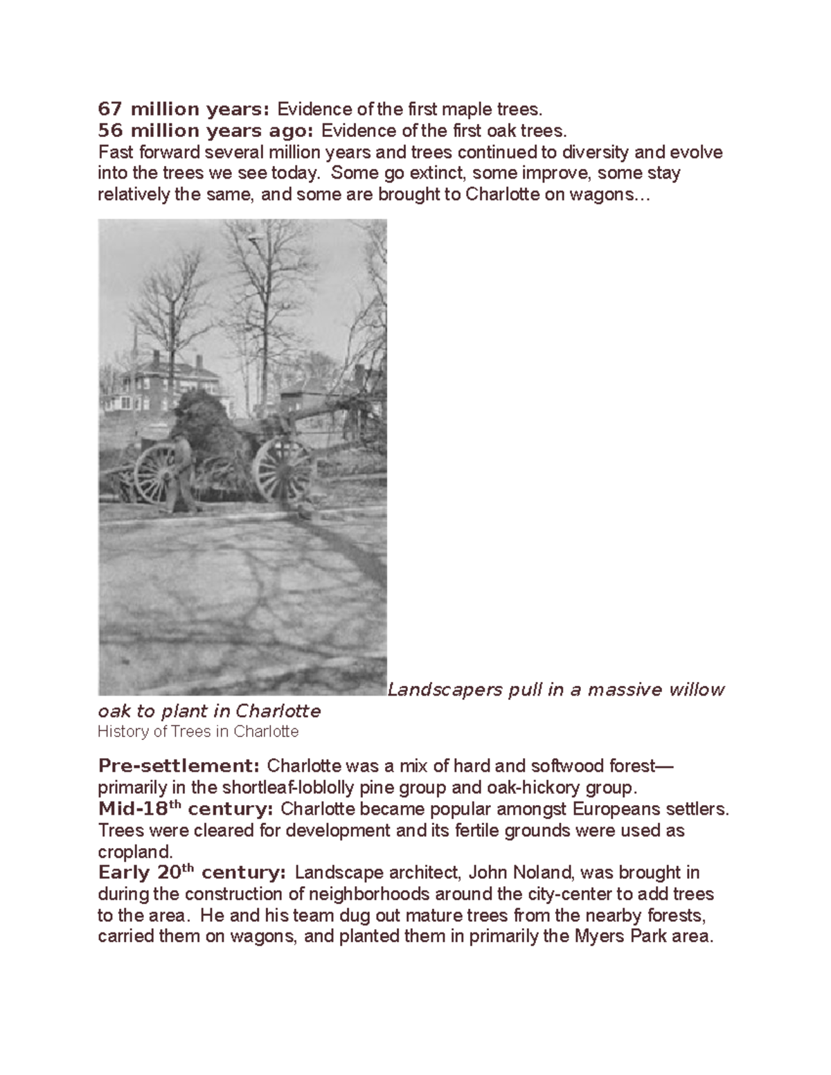 Doc2 - 67 million years: Evidence of the first maple trees. 56 million ...