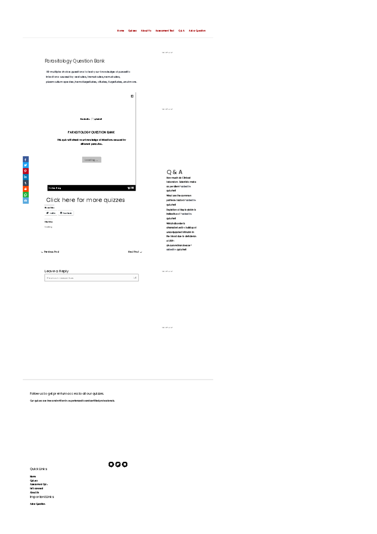 Quizshell com parasitology question bank - Follow us to get premium access to all our quizzes ...