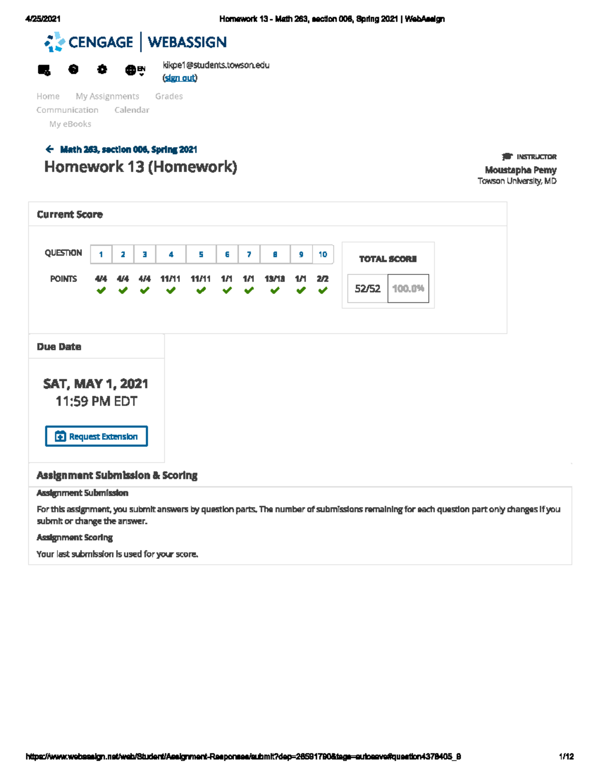 Homework 13 - MATH 263 - Studocu